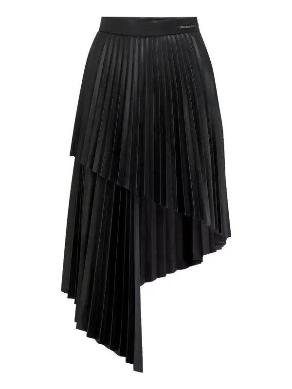 Karl Lagerfeld Asymmetric Pleated Midi Skirt - Black