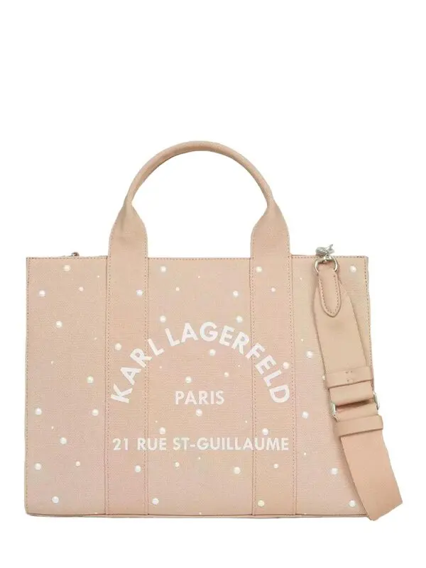 Karl Lagerfeld Medium Rue St-guillaume Pearl-embellished Tote Bag - Pink