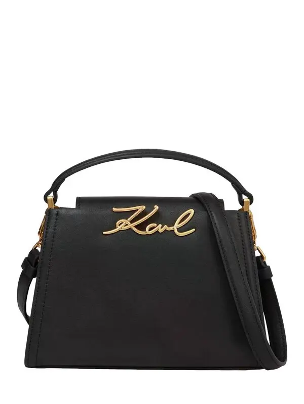 Karl Lagerfeld Signature Top-handle Crossbody Bag - Black
