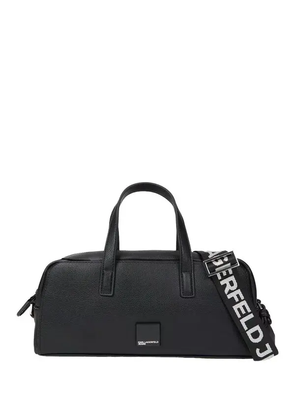 Karl Lagerfeld Logo-patch Bowling Bag - Black