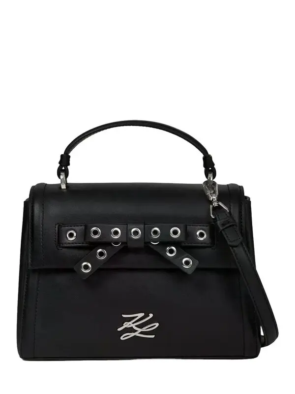 Karl Lagerfeld K/autograph Bow Top Handle Bag - Black