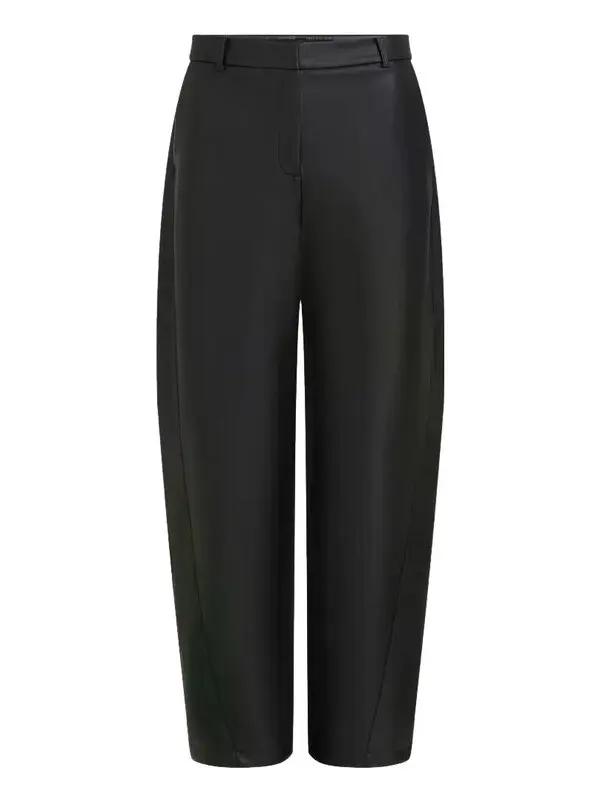 Karl Lagerfeld Faux-leather Barrel Leg Trousers - Black
