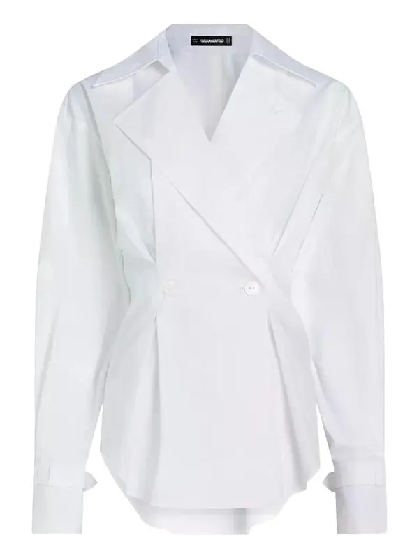 Karl Lagerfeld Double-breasted Pleated Shirt - White