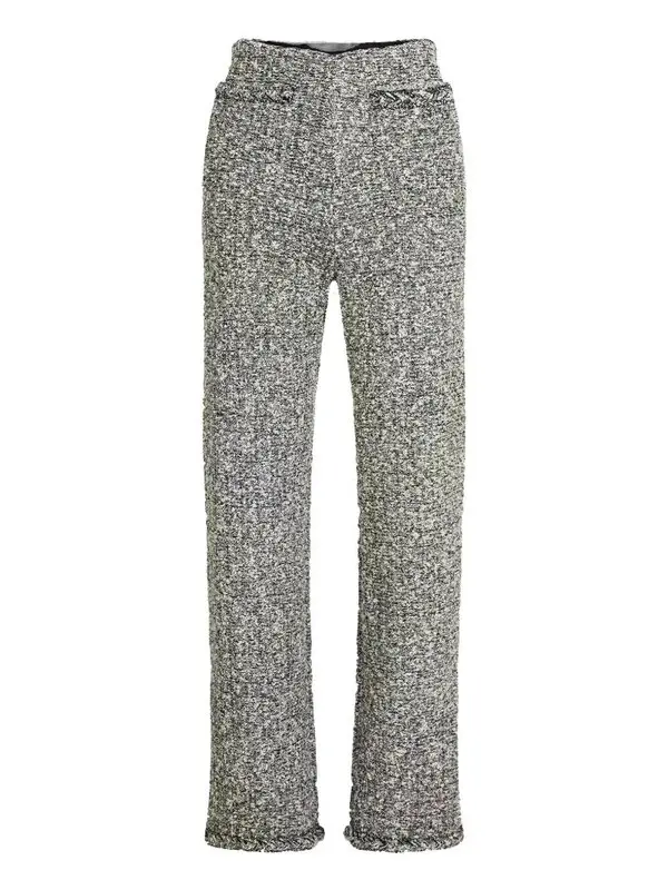 Karl Lagerfeld Sequined Boucle Knit Trousers - White