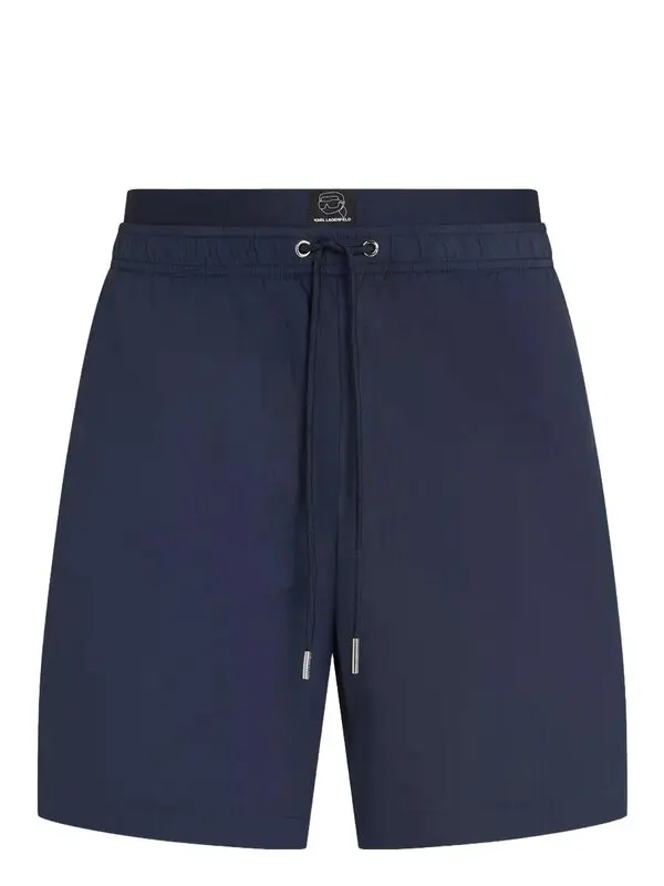 Karl Lagerfeld Ikon Logo Swim Shorts - Blue