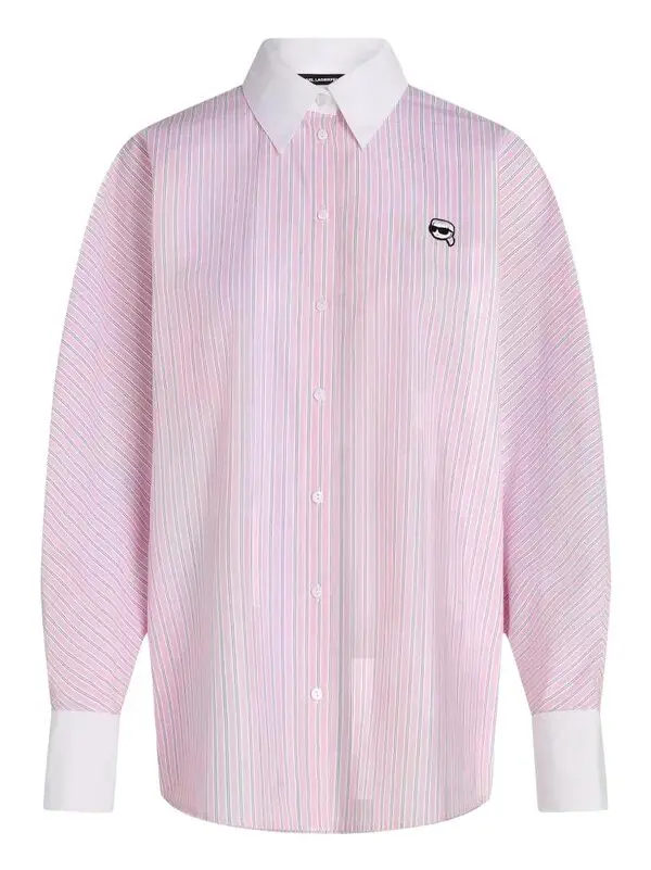 Karl Lagerfeld Ikonik Striped Cotton Shirt - Pink