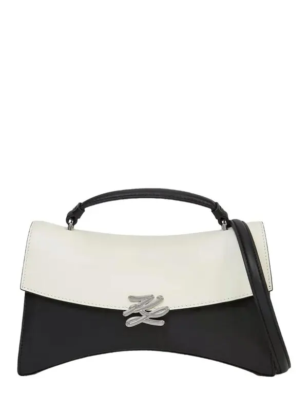 Karl Lagerfeld Autograph Leather Crossbody Bag - White