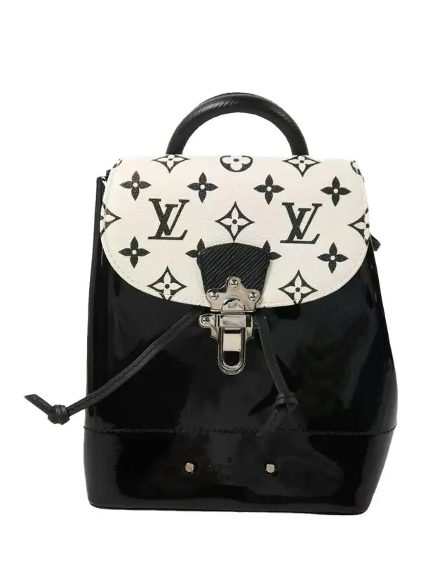 LOUIS VUITTON Patent Leather Monogram Backpack - Black