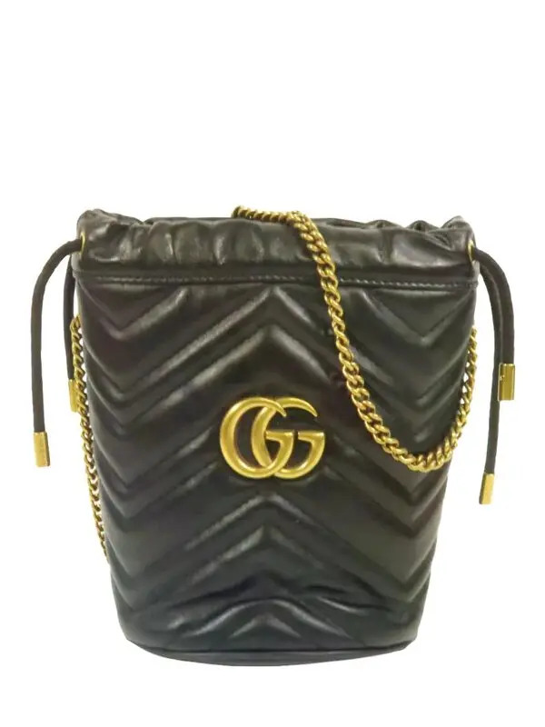 Gucci Gg Marmont Matelassé Bucket Bag - Black