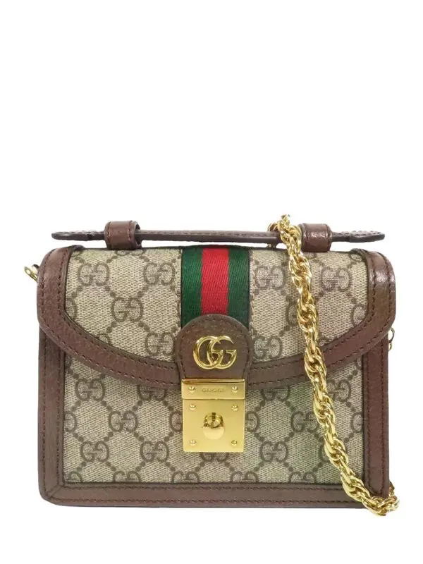 Gucci Ophidia Gg-plaque Tote Bag - Neutrals