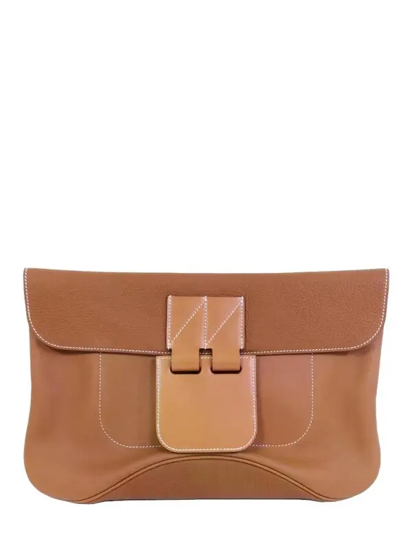 Hermès 35cm Villevoit Clutch Bag - Neutrals