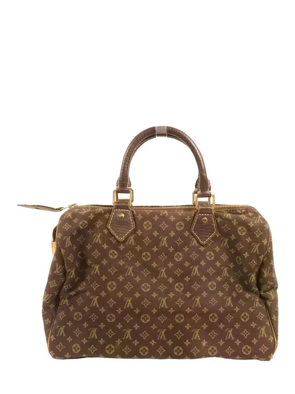 LOUIS VUITTON Monogram Mini Lin Speedy Handbag - Brown