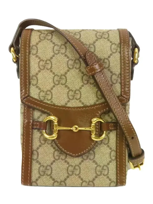 Gucci Mini Gg Supreme Horsebit 1955 Messenger Bag - Neutrals