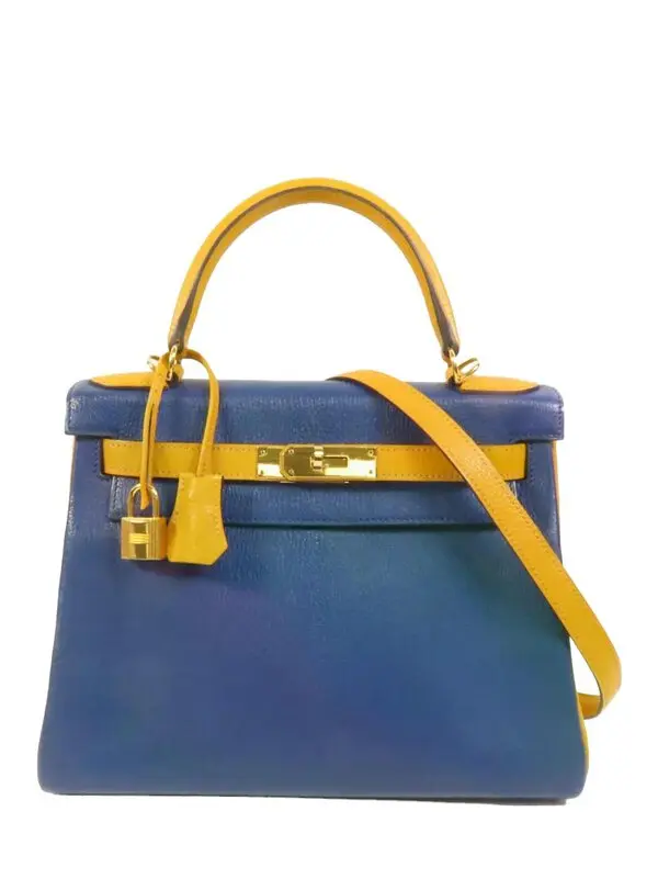 Hermès Kelly 28 Leather Tote Bag - Blue