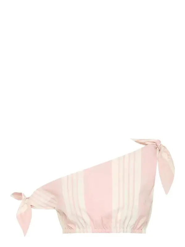 Posse Rosie Striped One-shoulder Top - Pink