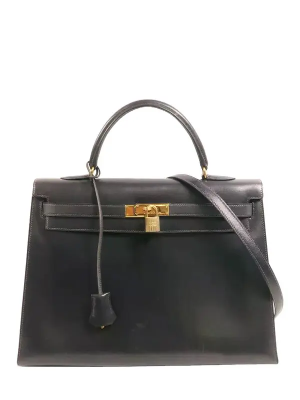 Hermès 1997 35 Kelly 2 Way Tote Bag - Black