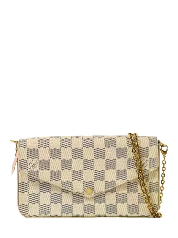 LOUIS VUITTON Felicie Pochette Damier Azur Canvas Shoulder Bag - Neutrals