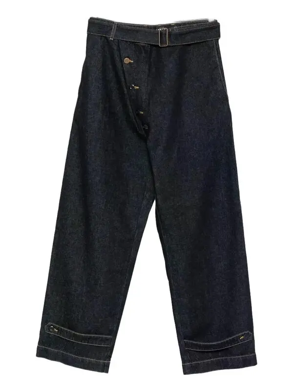 CULTURA Asymmetric Fastening Buttoned-cuff Jeans - Blue