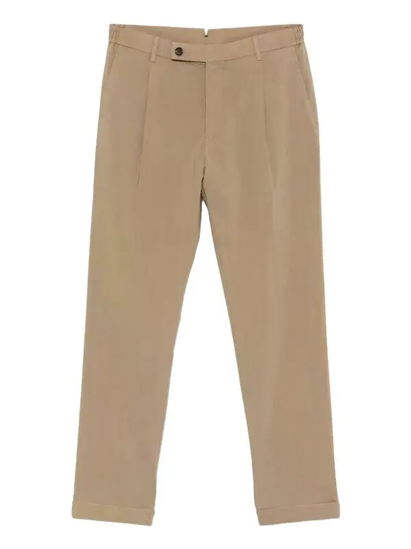 BERWICH Pleated Trousers With Turned-up Cuffs - Neutrals