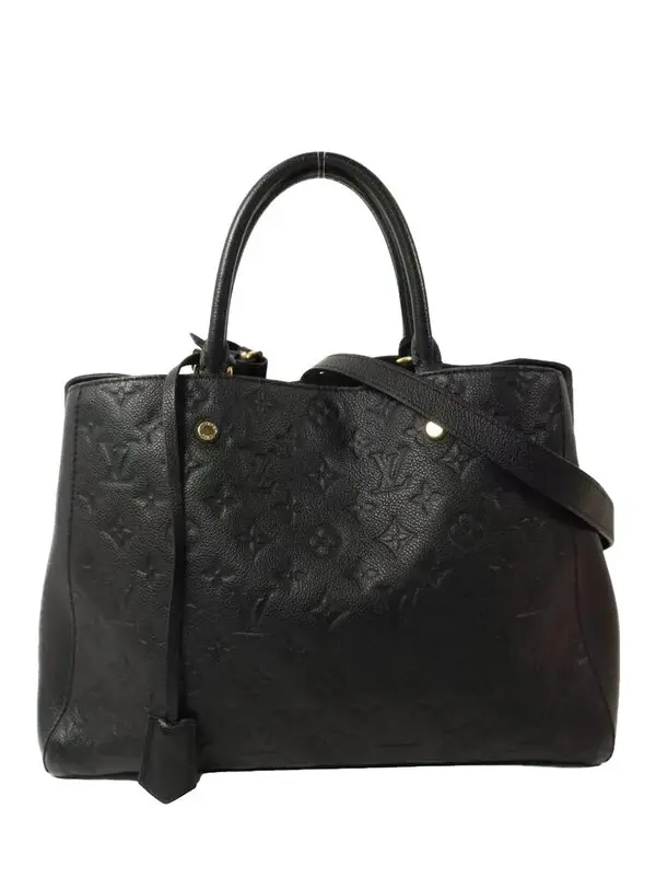 LOUIS VUITTON Montaigne Gm Monogram Empreinte Tote Bag - Black