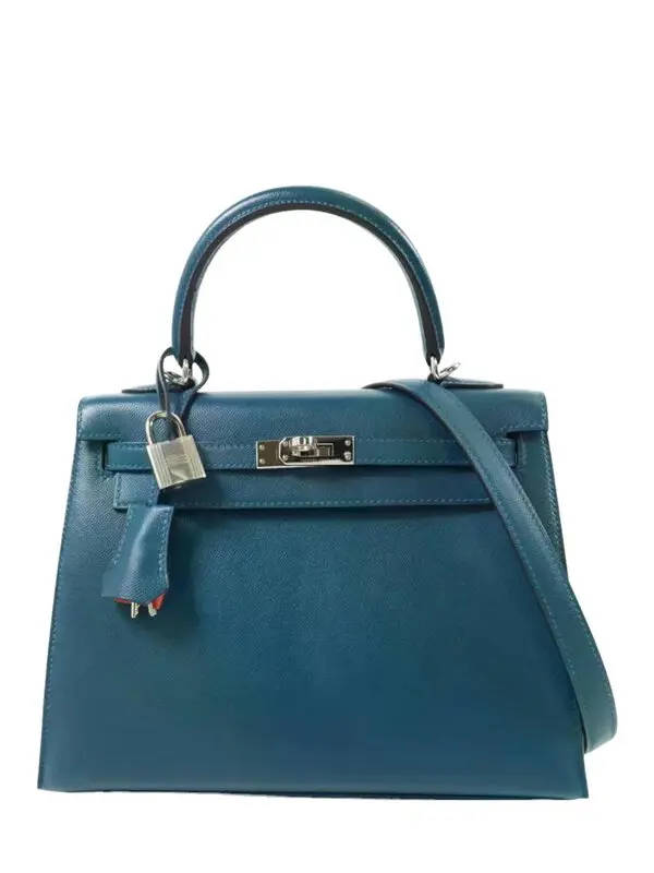 Hermès 25 Kelly Sellier Tote Bag - Blue