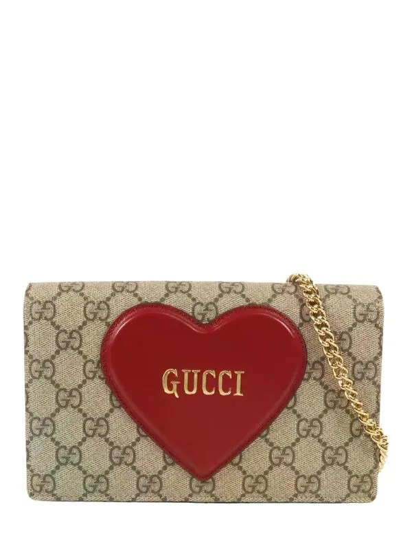 Gucci Gg Supreme Heart-motif Cross Body Bag - Neutrals