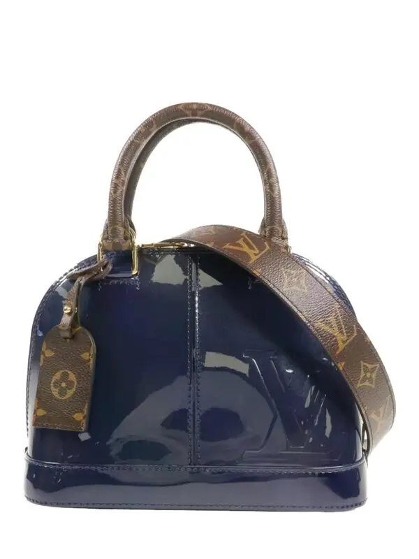 LOUIS VUITTON Alma Bb Monogram Vernis Tote Bag - Blue
