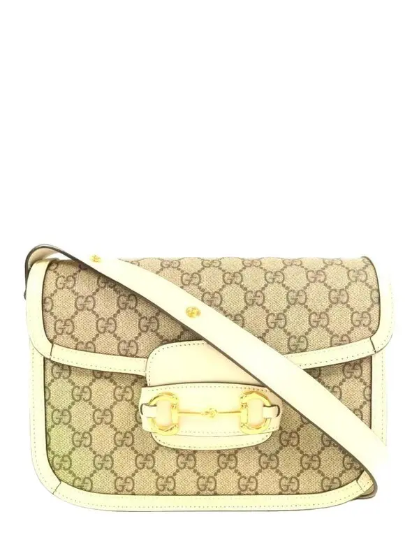 Gucci Horsebit 1955 Gg Supreme Shoulder Bag - Neutrals
