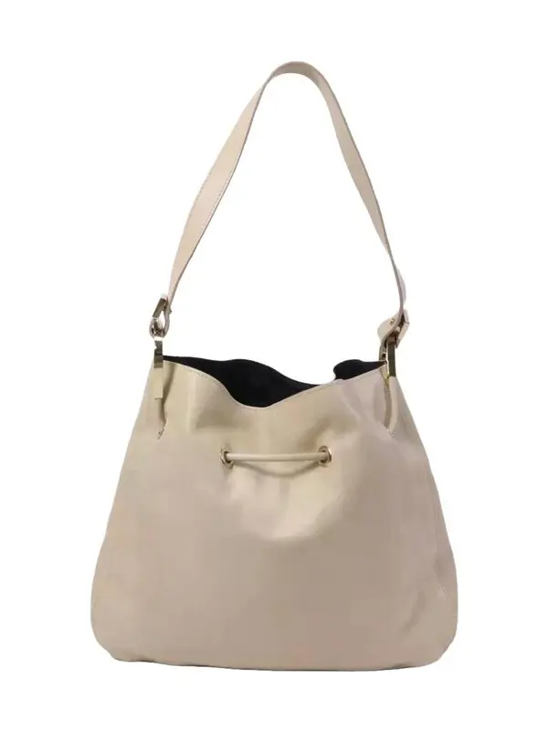 Gucci Beige Calfskin Gg Logo Shoulder Bag - Neutrals