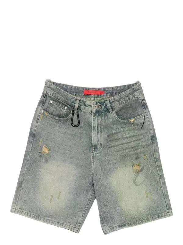 ACUPUNCTURE 1993 Distressed Denim Shorts - Blue