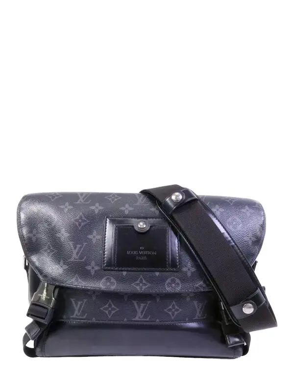 LOUIS VUITTON Monogram Eclipse Voyager Messenger Bag - Black