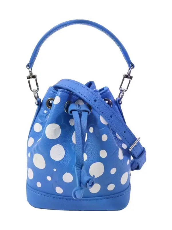 LOUIS VUITTON X Yayoi Kusama Nano Noe Leather Tote Bag - Blue