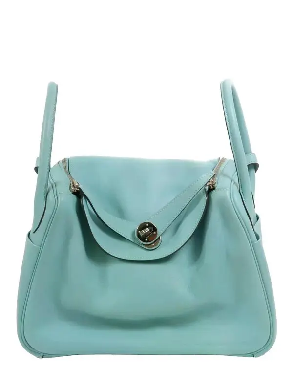 Hermès Lindy 30 Leather Tote Bag - Blue