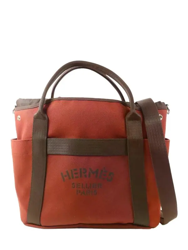 Hermès Grooming Canvas Tote Bag - Red