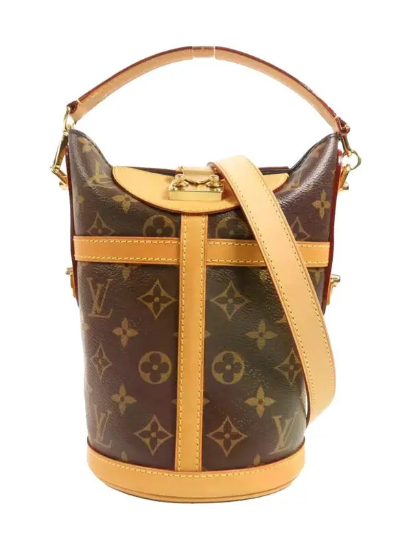 LOUIS VUITTON Monogram Canvas Duffle Bucket Bag With Leather Trim - Brown