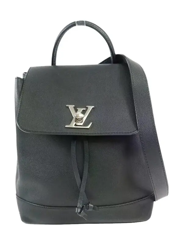 LOUIS VUITTON Lock Me Leather Backpack - Black