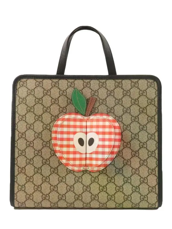 Gucci Gg Supreme Monogram Apple Tote Bag - Neutrals