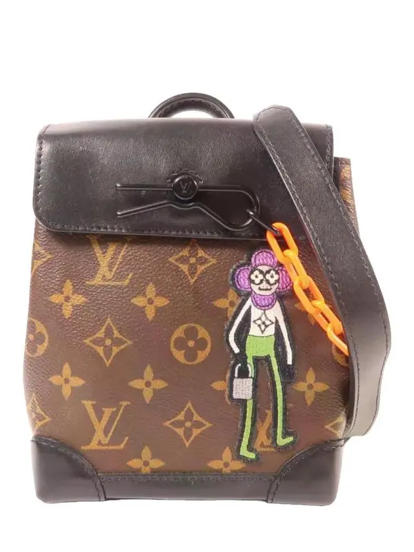 LOUIS VUITTON Signature Monogram Canvas Steamer Crossbody Bag With Character Patch - Brown