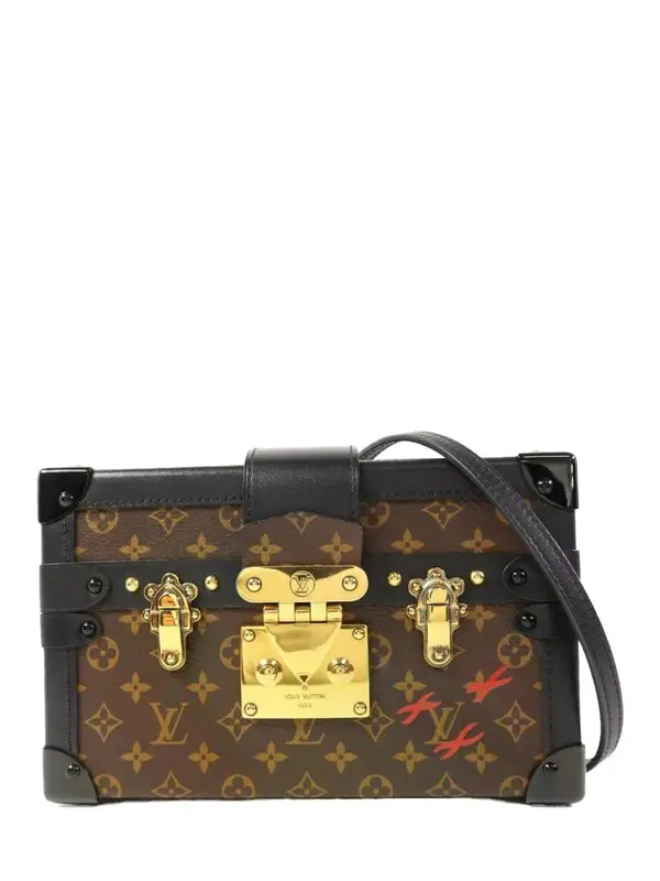 LOUIS VUITTON Petite Malle Monogram Canvas Bag - Brown