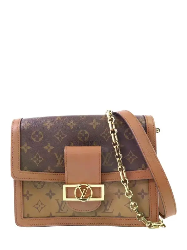 LOUIS VUITTON Dauphine Mm Monogram Reverse Shoulder Bag - Brown