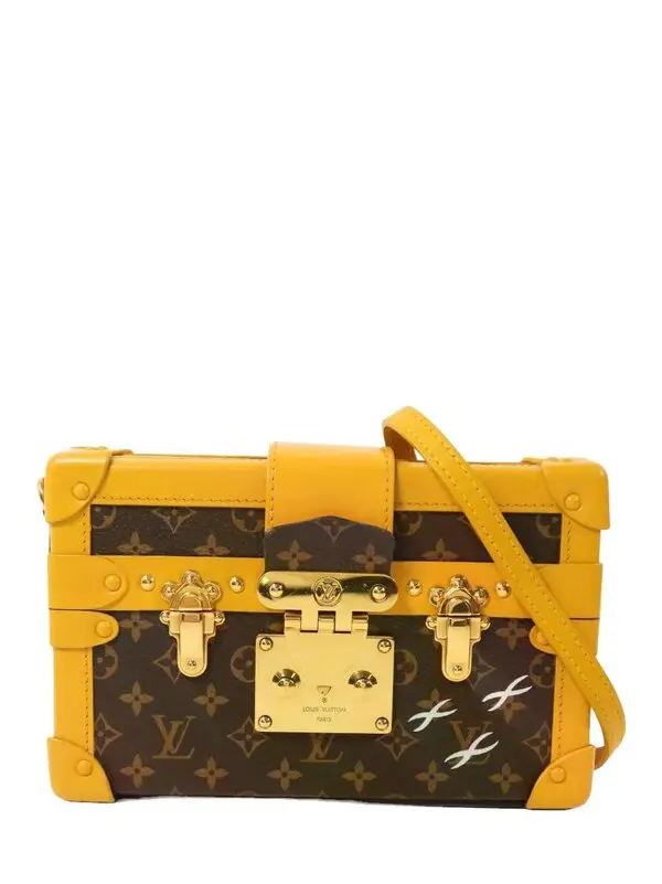 LOUIS VUITTON Petite Malle Monogram Shoulder Bag - Brown