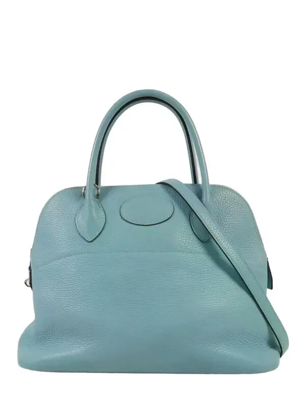 Hermès Bolide 31 Clemence Leather Tote Bag - Blue