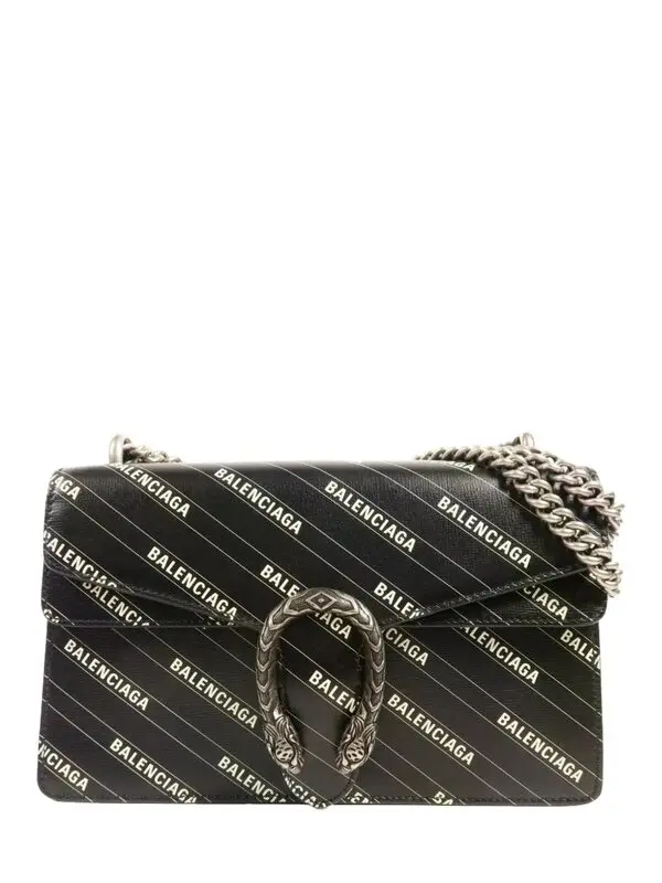 Gucci X Balenciaga Dionysus Leather Shoulder Bag - Black