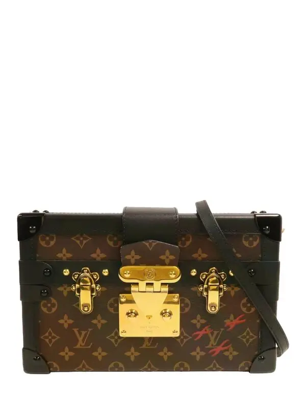 LOUIS VUITTON Petite Malle Monogram Canvas Crossbody Bag - Brown