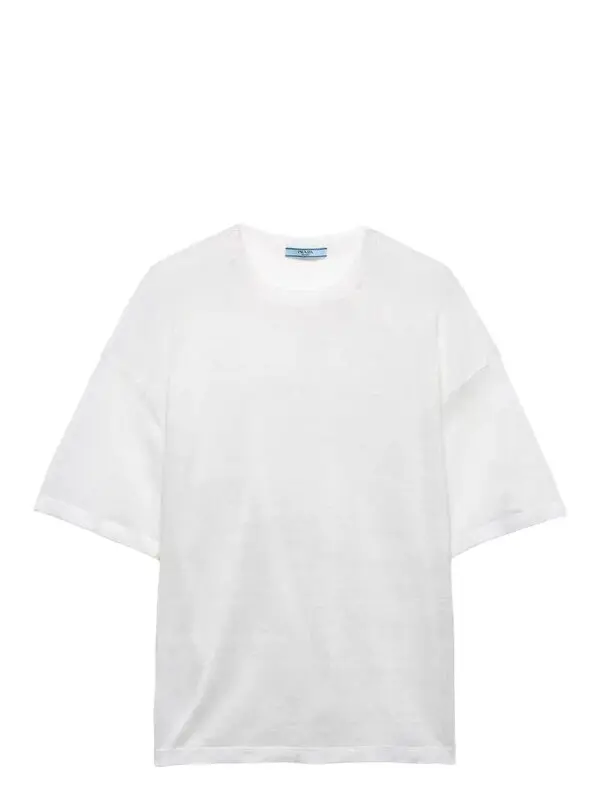 Prada Short-sleeved Linen T-shirt - White