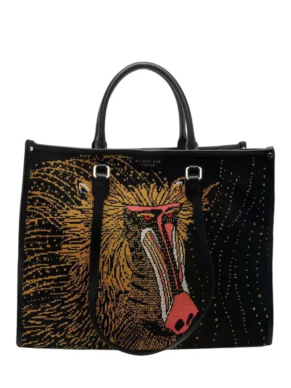 MY BEST BAG FIRENZE Atena Ethology Baboon-intarsia Tote Bag - Yellow