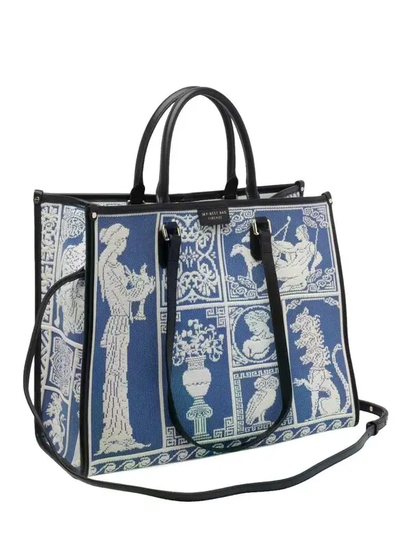 MY BEST BAG FIRENZE Atena Agora Patterned Tote Bag - Blue
