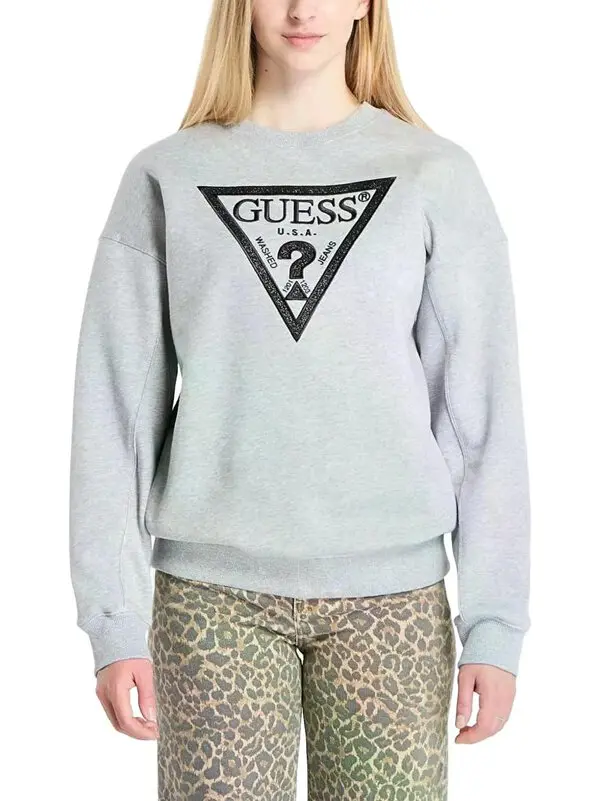 Guess Logo Embellished Sweatshirt - Grey