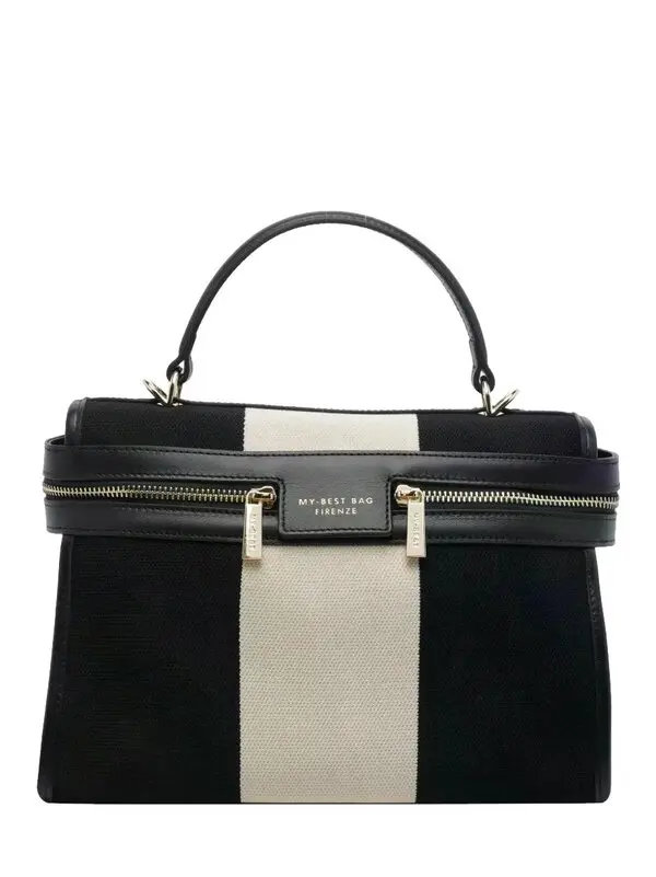 MY BEST BAG FIRENZE Striped Shoulder Bag - Black