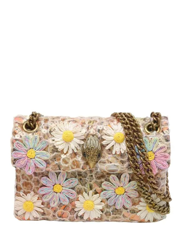 Kurt Geiger Kensington Floral Appliqué Shoulder Bag - Neutrals